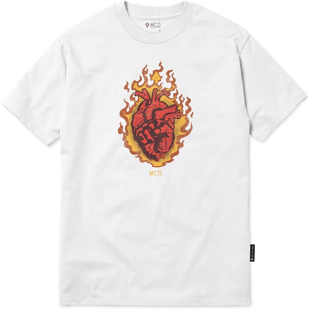 Camiseta MCD Corazón En Llamas WT23 Masculina Branco Branco