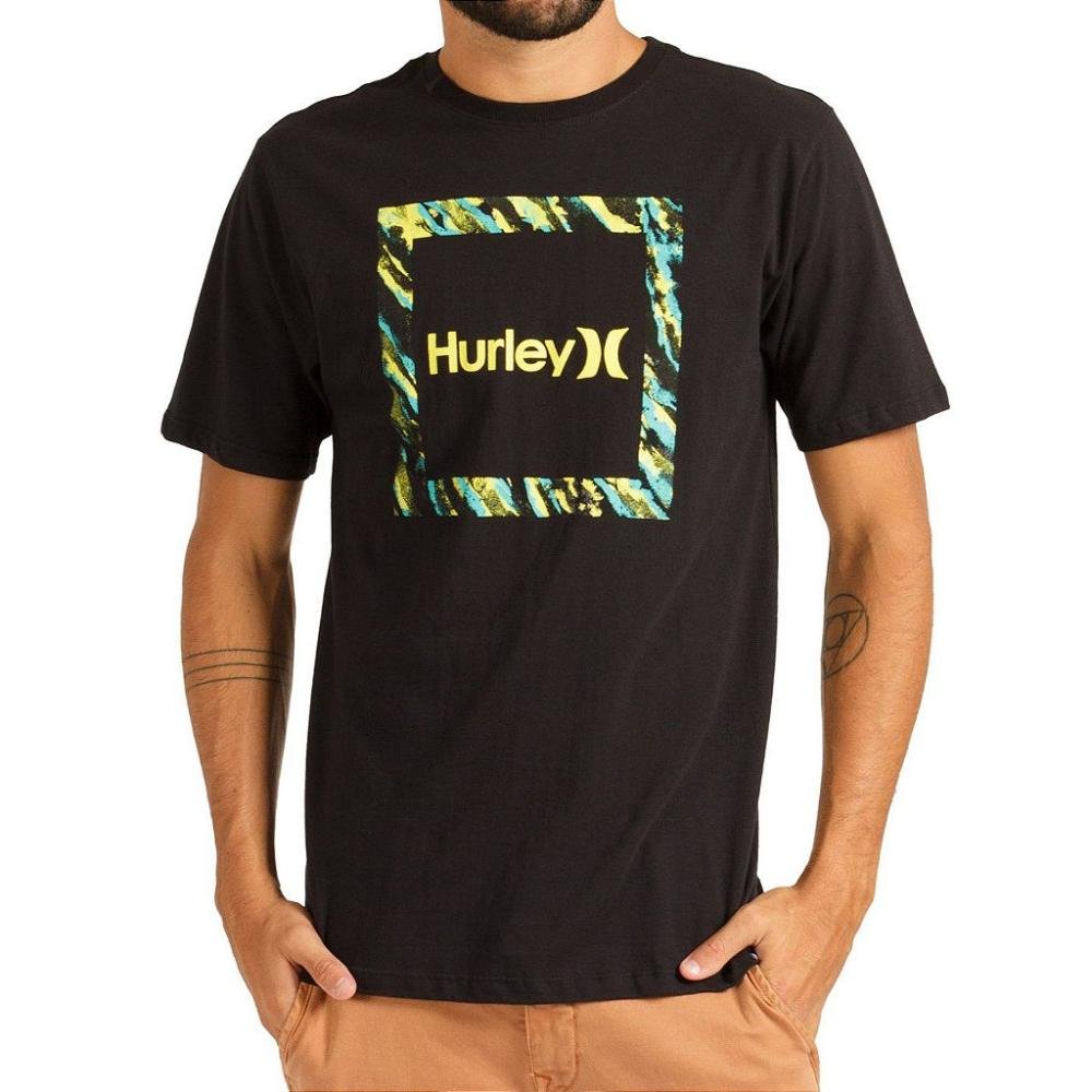 Camiseta Hurley Silk Frame Masculina Preto Preto