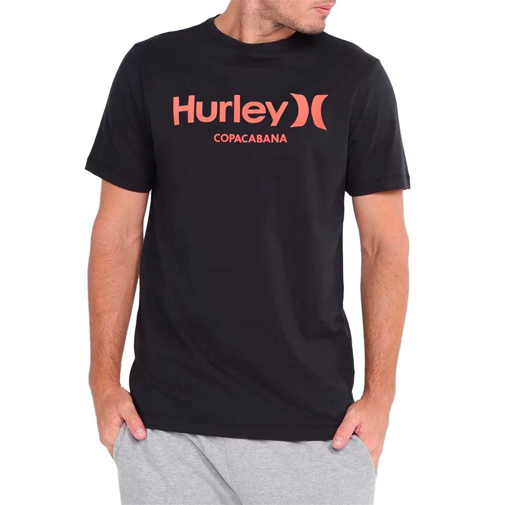 Camiseta Hurley Silk Copa Cabana Masculina Preto Preto