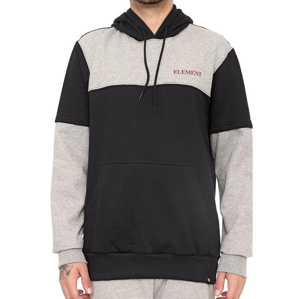 Moletom Element Fechado Double Sweat Masculino Preto Preto
