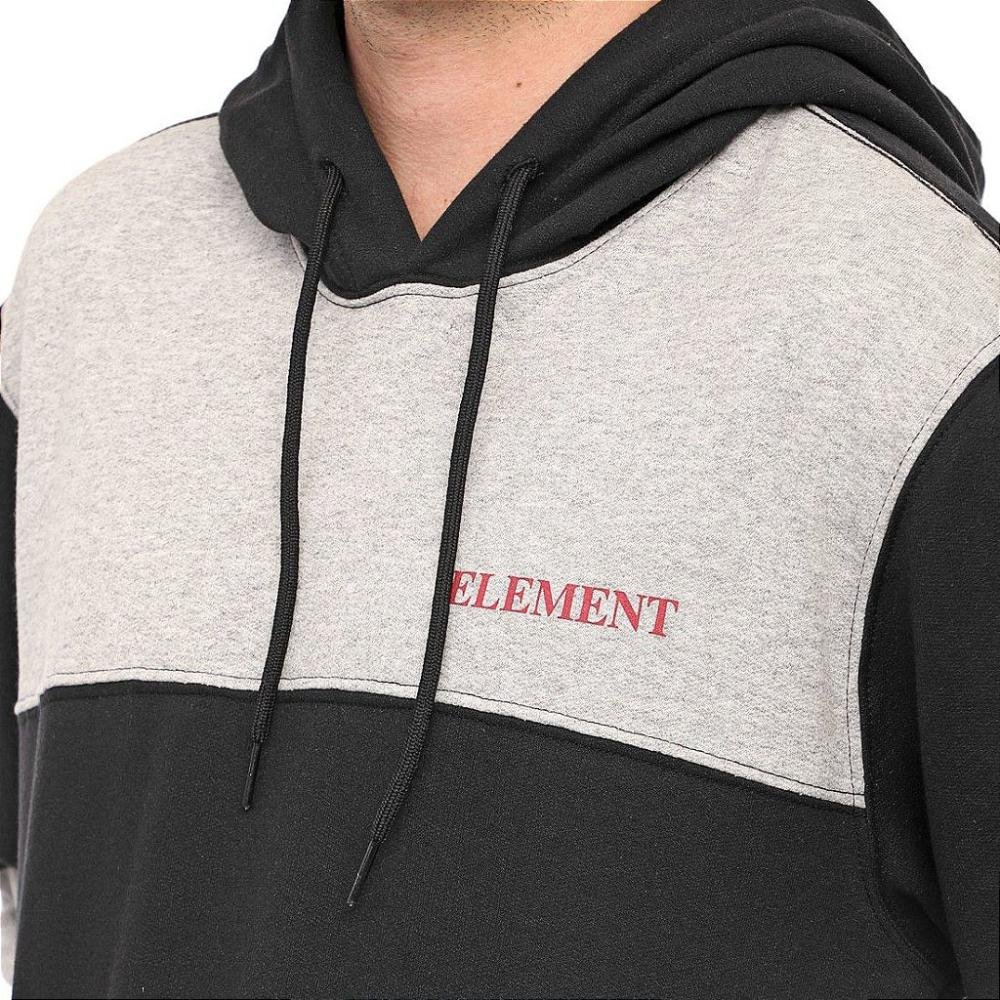 Moletom Element Fechado Double Sweat Masculino Preto Preto