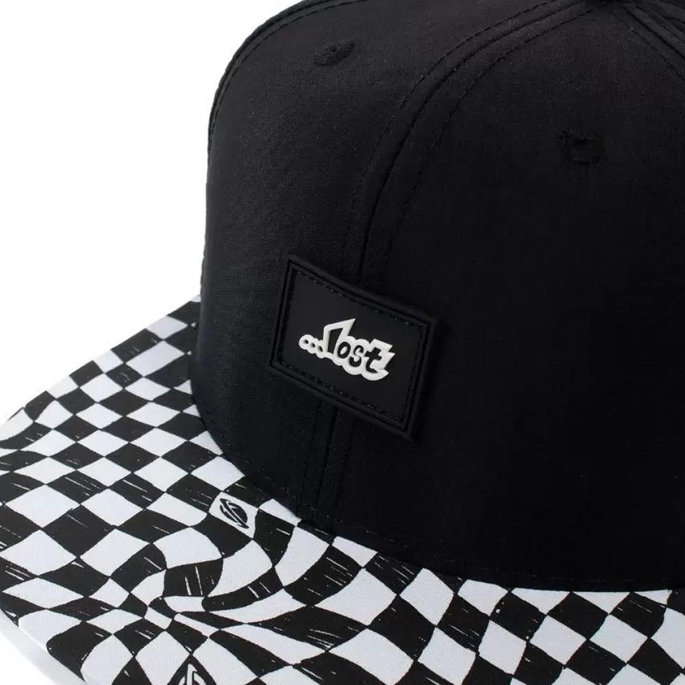 Boné Lost Aba Reta Snap Back Wave Grid SM24 Preto Preto