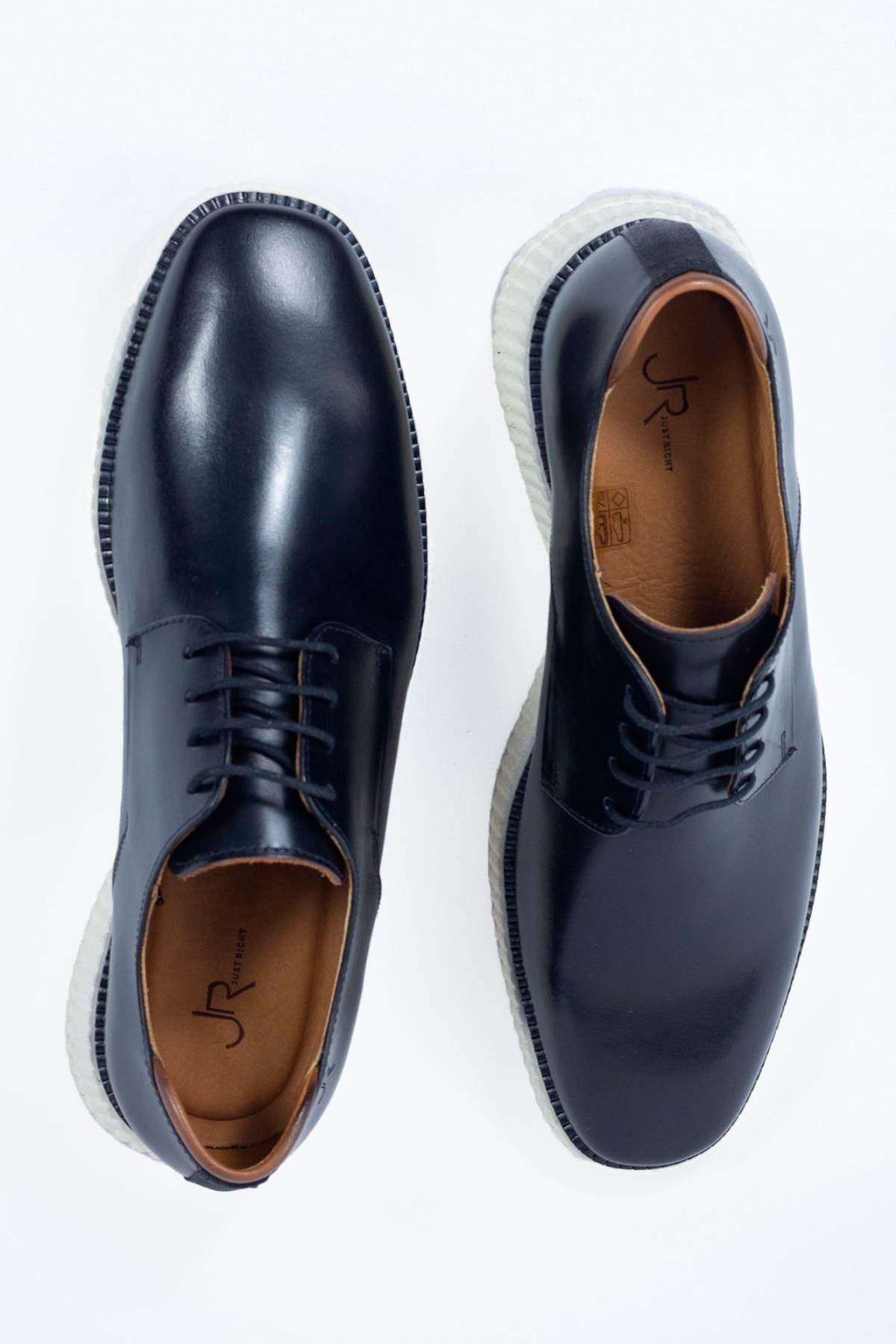 Sapato Derby JR Couro | Preto Preto