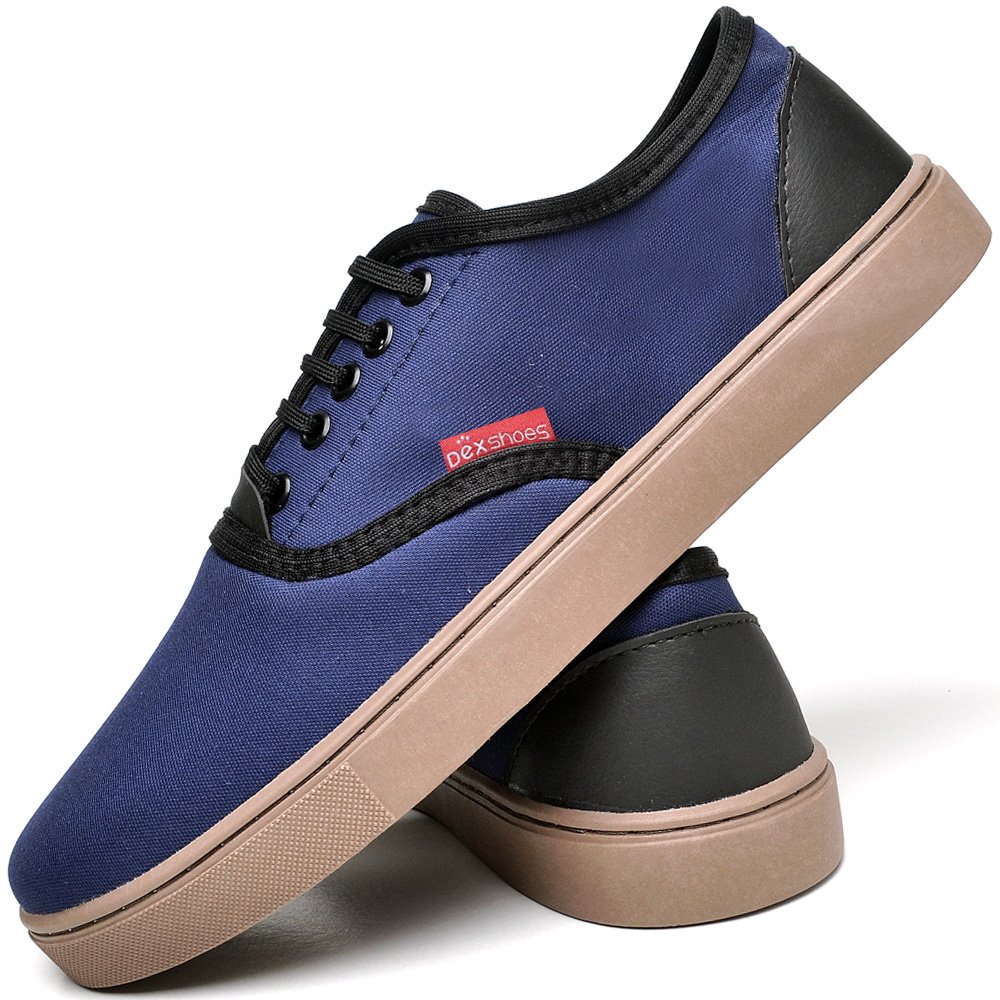 Kit 2 Pares Sapatênis Basico Dex Shoes com Recortes e Cadarço Sola ...