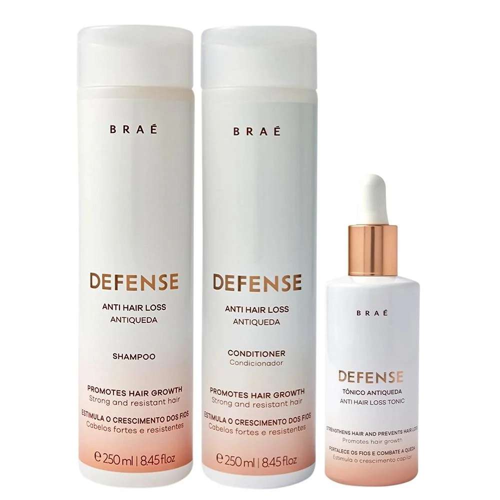 Kit Braé Defense Anti Hair Loss Shampoo 250ml + Condicionador 250ml ...