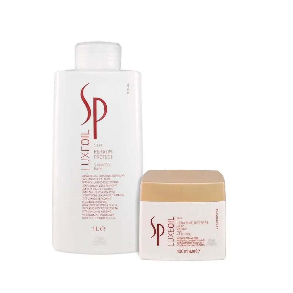 Kit Wella SP Luxe Oil Keratin Shampoo 1000ml e Máscara 400ml ÚNICO - Renner
