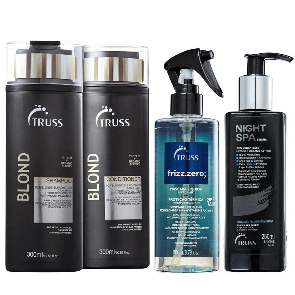 Kit Truss Blond Shampoo 300ml + Condicionador 300ml + Frizz Zero 260ml ...