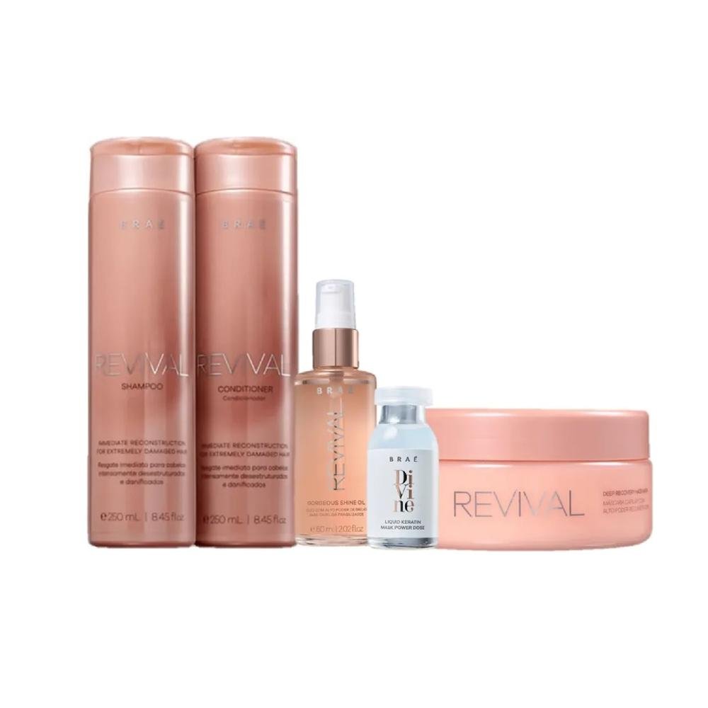 Kit Braé Revival - Shampoo 250ml + Condicionador 250ml + Máscara 200g ...
