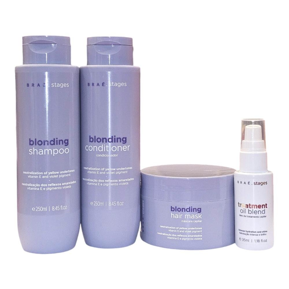 Kit Braé Stages Blonding - Shampoo 250ml + Condicionador 250ml ...