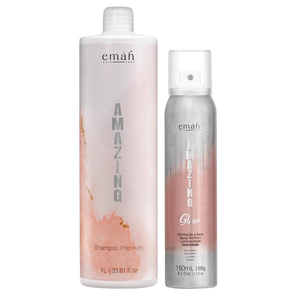 Emáh Amazing - Shampoo 1L + Spray Antifrizz 150ml ÚNICO