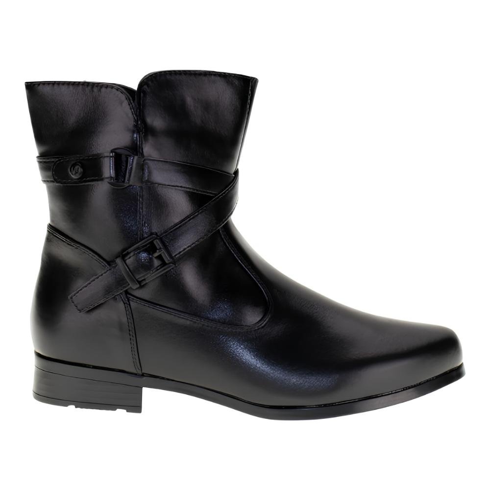 Bota Feminina Mooncity Tiras Fivela Preto