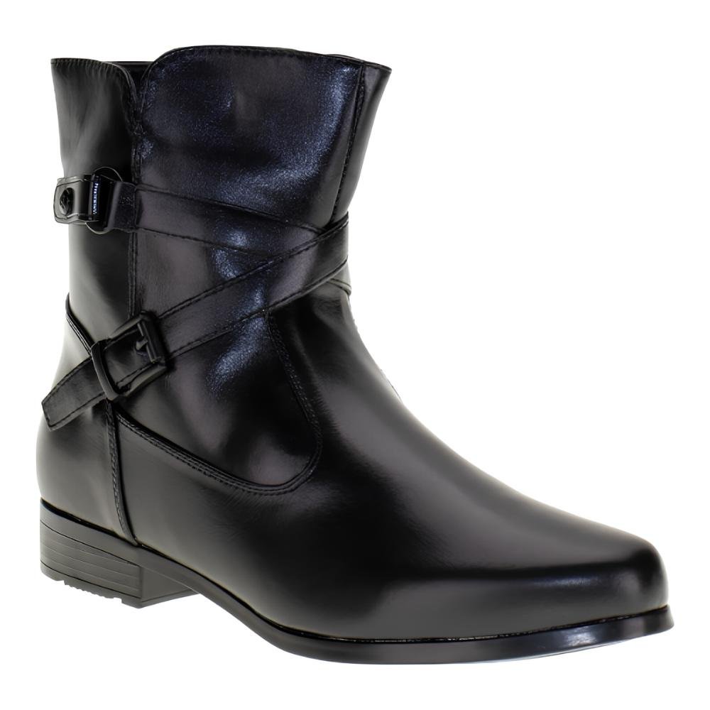 Bota Feminina Mooncity Tiras Fivela Preto