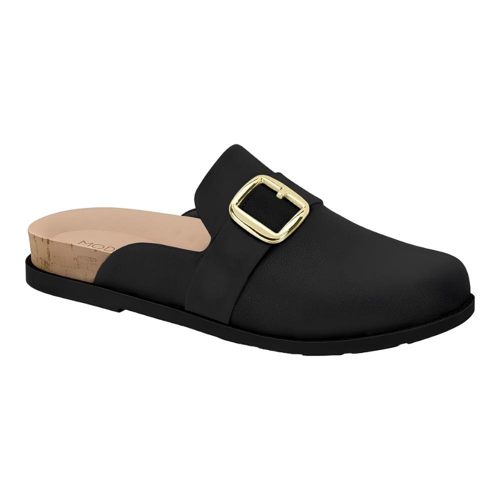 Clog Mule Feminina Modare Casual Conforto Moda Preto