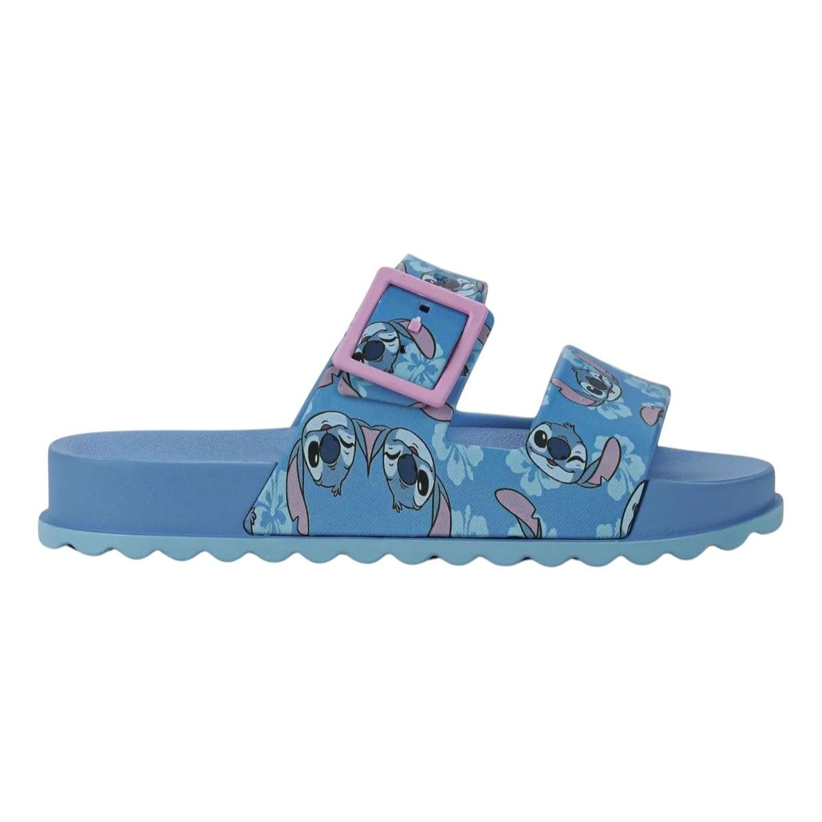 Chinelo Infantil Stitch Summer Slid Menina Grendene Azul/Rosa