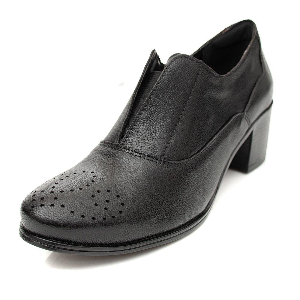 Sapato Fechado Pattini em Couro Preto Preto