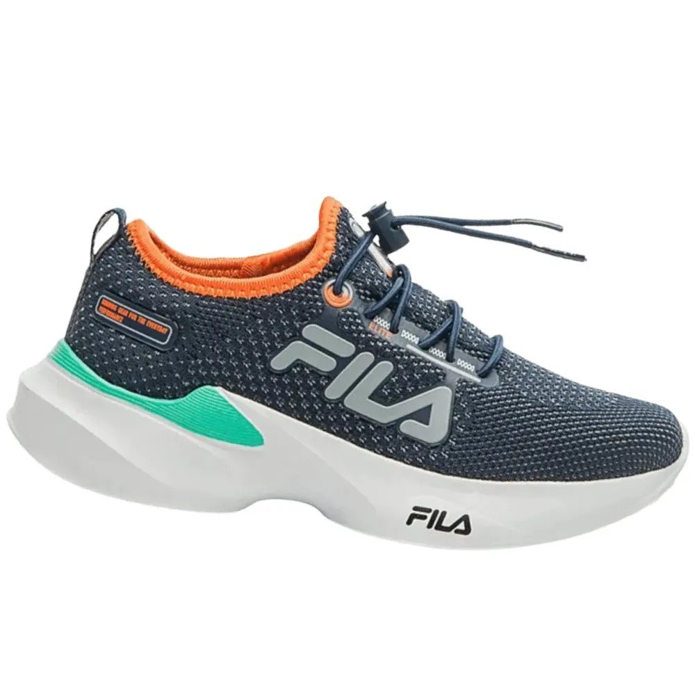 Tênis Fila Elite Navy Infantil - Marinho e Laranja Azul