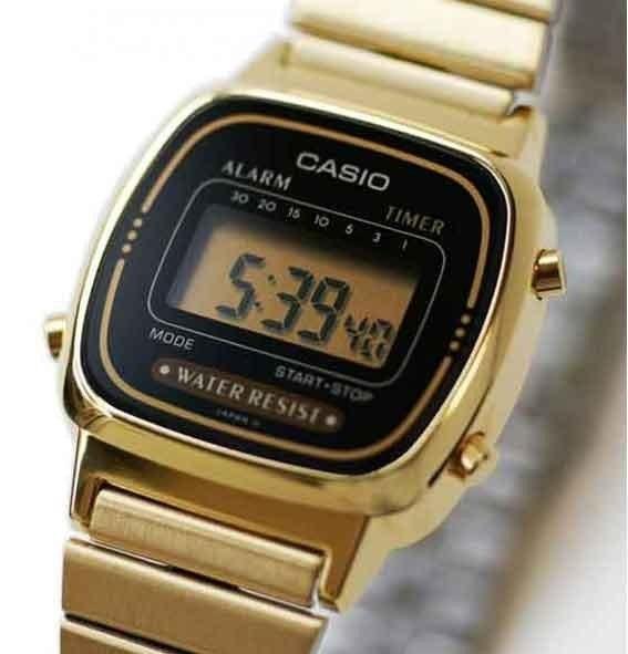 Relógio Casio Vintage Digital Feminino Dourado La670wga Dourado
