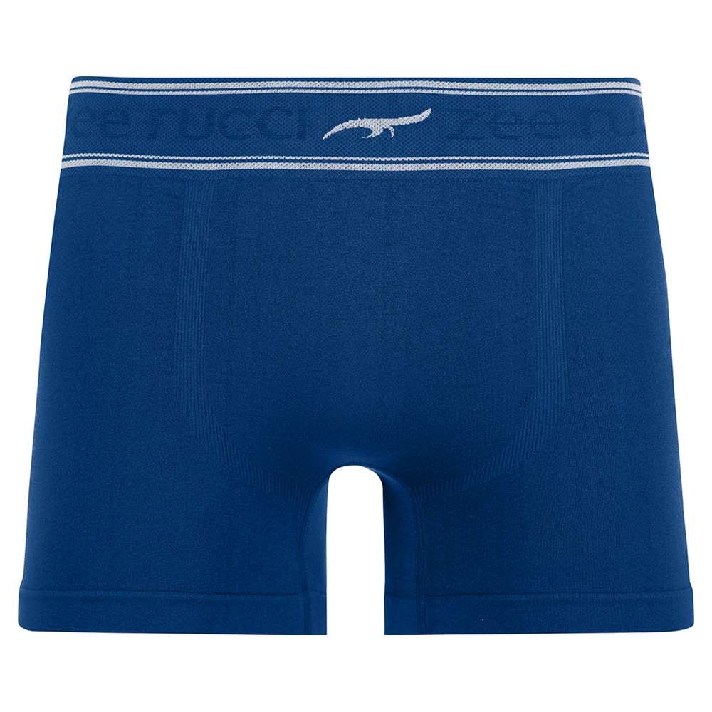 Cueca Boxer Plus Jacquard Sem Costura Azul Azul
