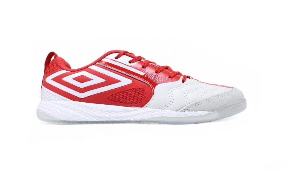 Tenis futsal Umbro Pro 5 Bump England - unissex - branco e vermelho Vermelho