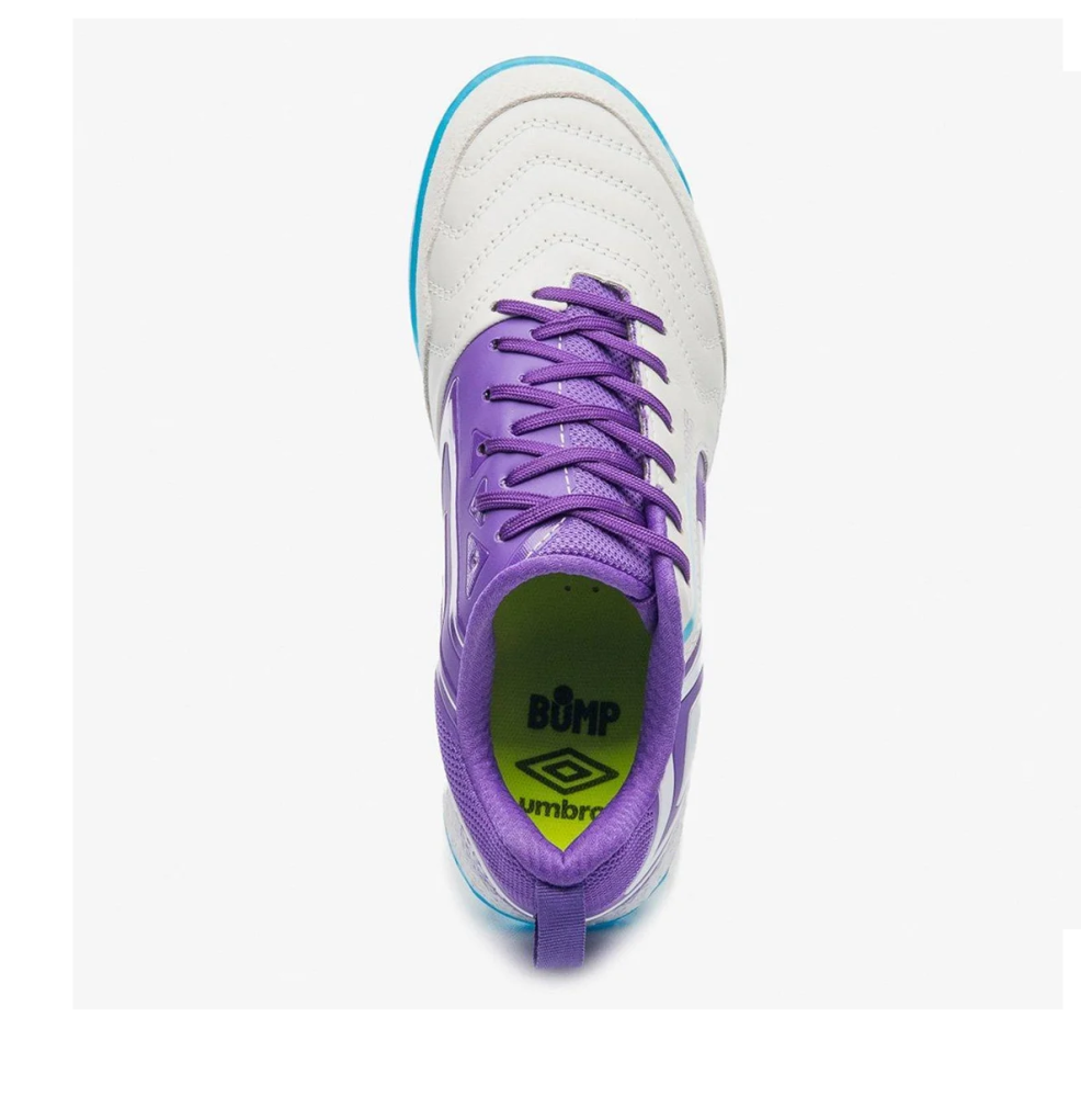 Chuteira Futsal Umbro PRO 5 Bump - masculino - roxo e branco Branco/Roxo