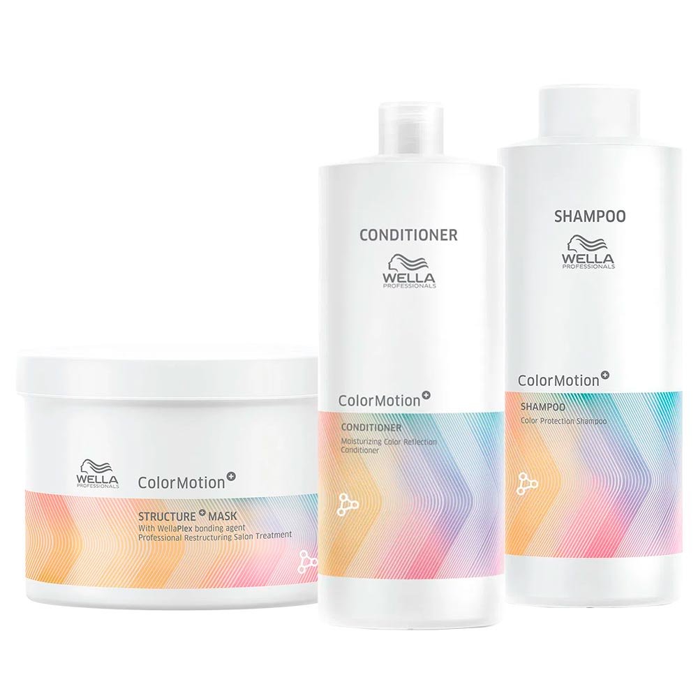 Wella Color Motion Profissional Kit – Shampoo + Condicionador + Máscara ...