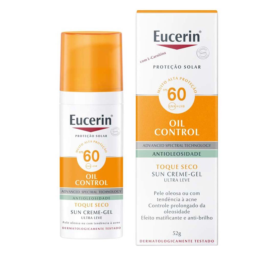Protetor Solar Facial Eucerin - Sun Gel-Creme Oil Control FPS 60 52g
