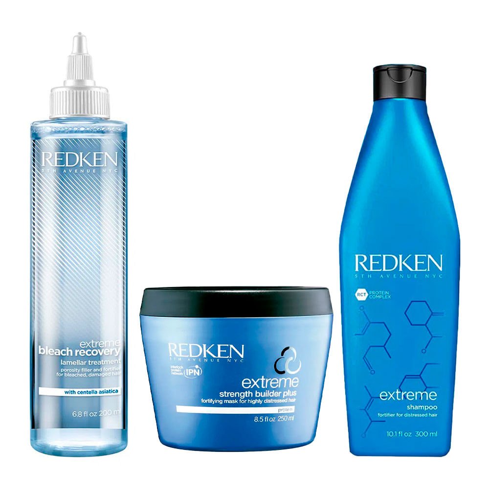 Redken Extreme Kit - Shampoo + Tratamento Fortalecedor + Máscara ÚNICO