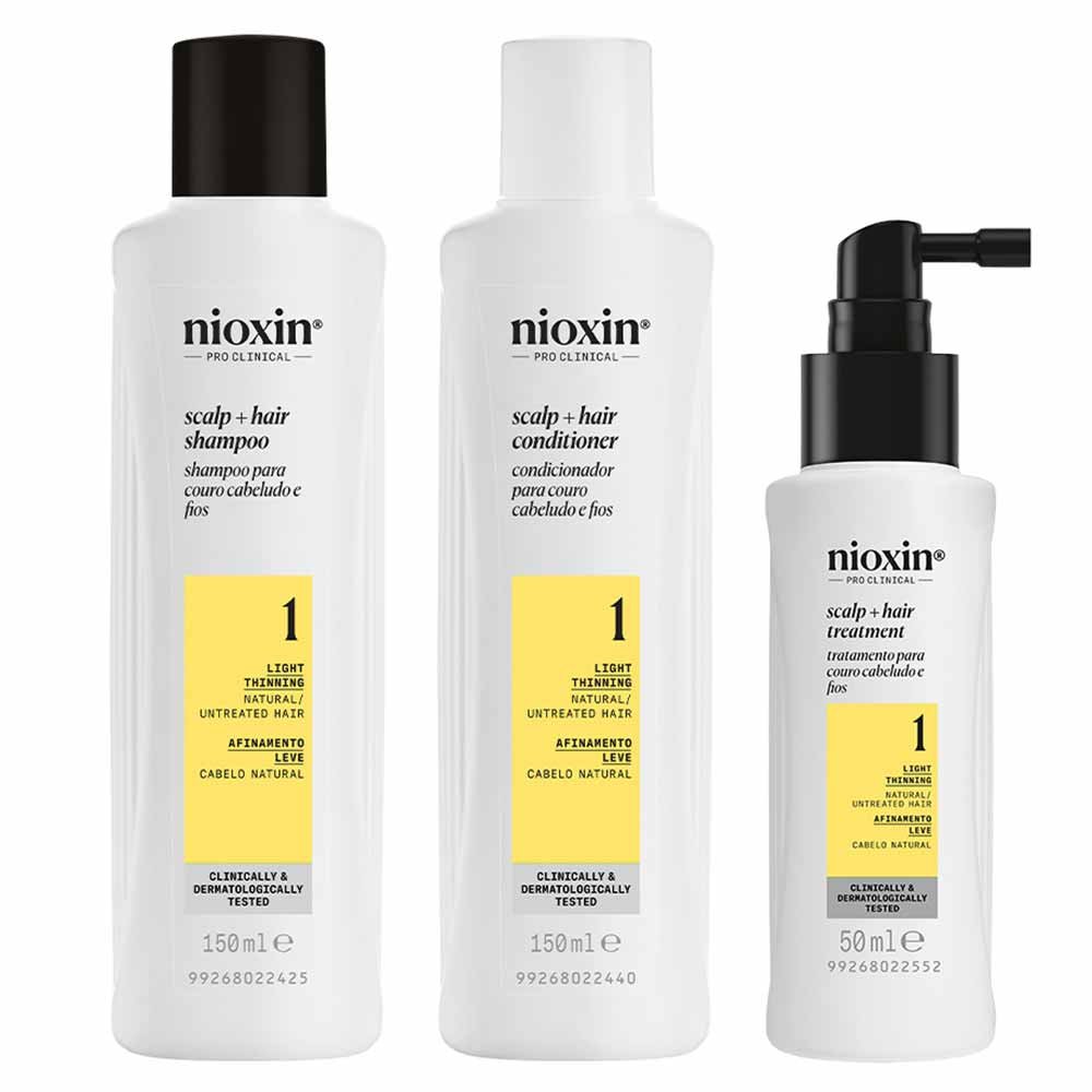 Nioxin System 1 Kit - Shampoo + Condicionador + Tratamento ÚNICO