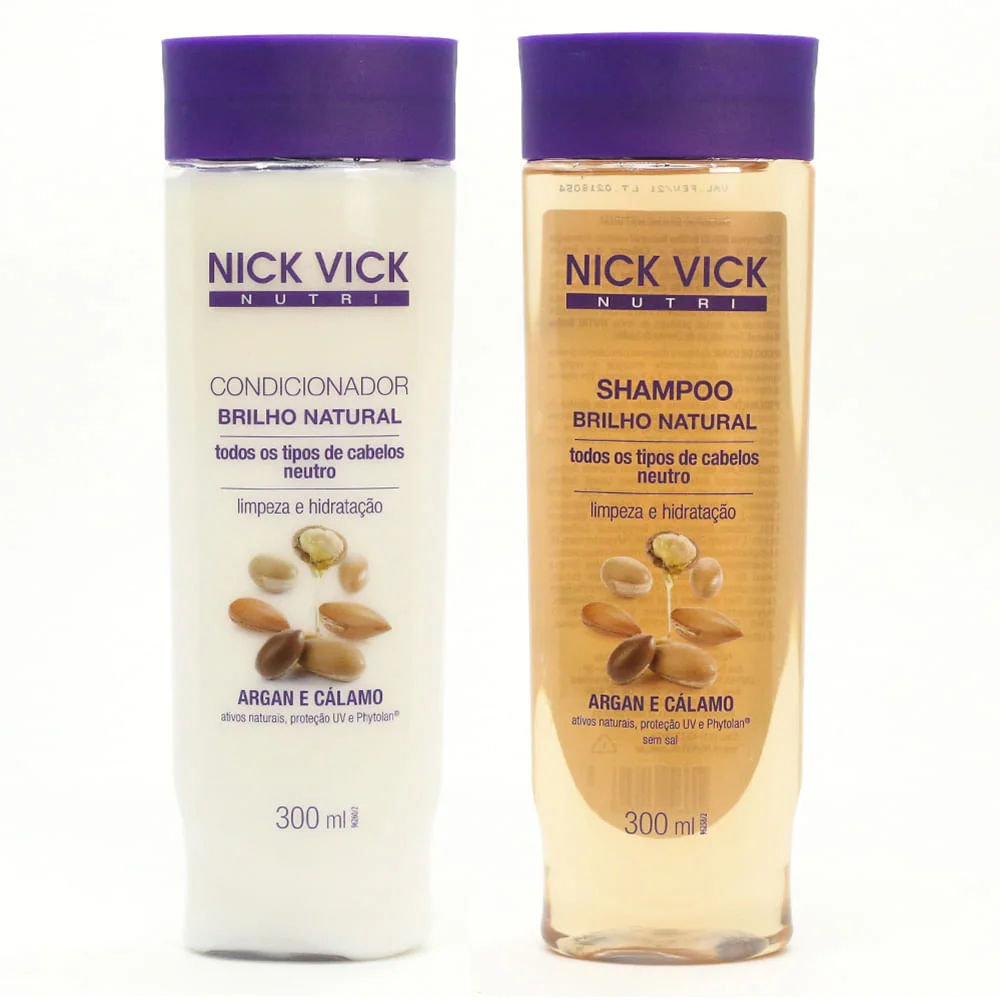 Kit Shampoo + Condicionador Nick & Vick Nutri-Hair Brilho Natural ÚNICO