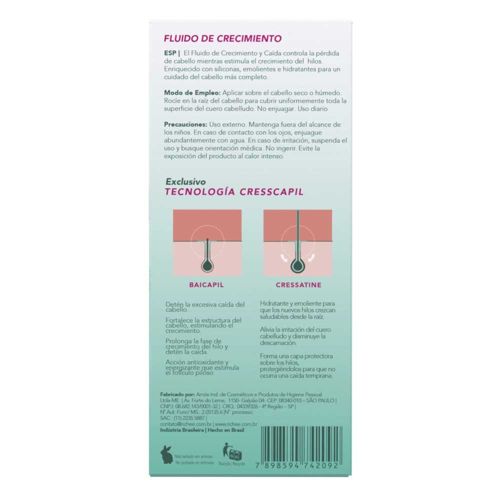 Richée Professional Detox Care Fluido de Crescimento e Queda 60ml
