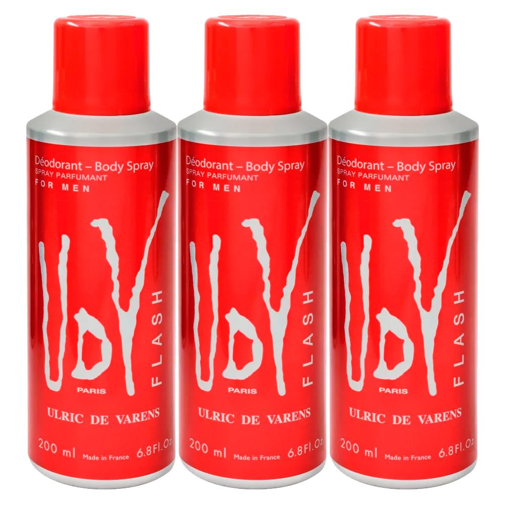 Kit Ulrich de Varens - 3x Body Spray UDV Flash ÚNICO