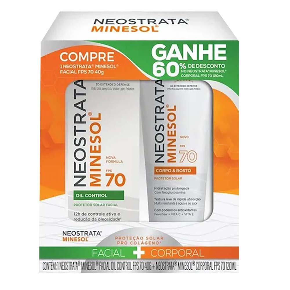Neostrata Minesol Kit - Protetor Solar Facial FPS70 + Protetor Solar ...