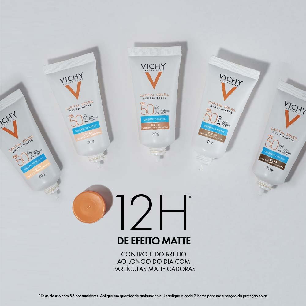 Protetor Solar Facial com Cor Vichy - Hydra-Matte FPS50 ÚNICO