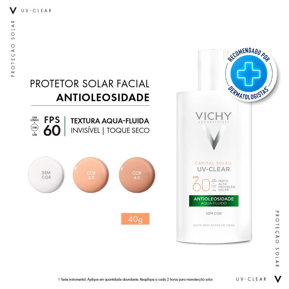 Protetor Solar Facial com Cor Vichy Capital Soleil Uv-Clear FPS60