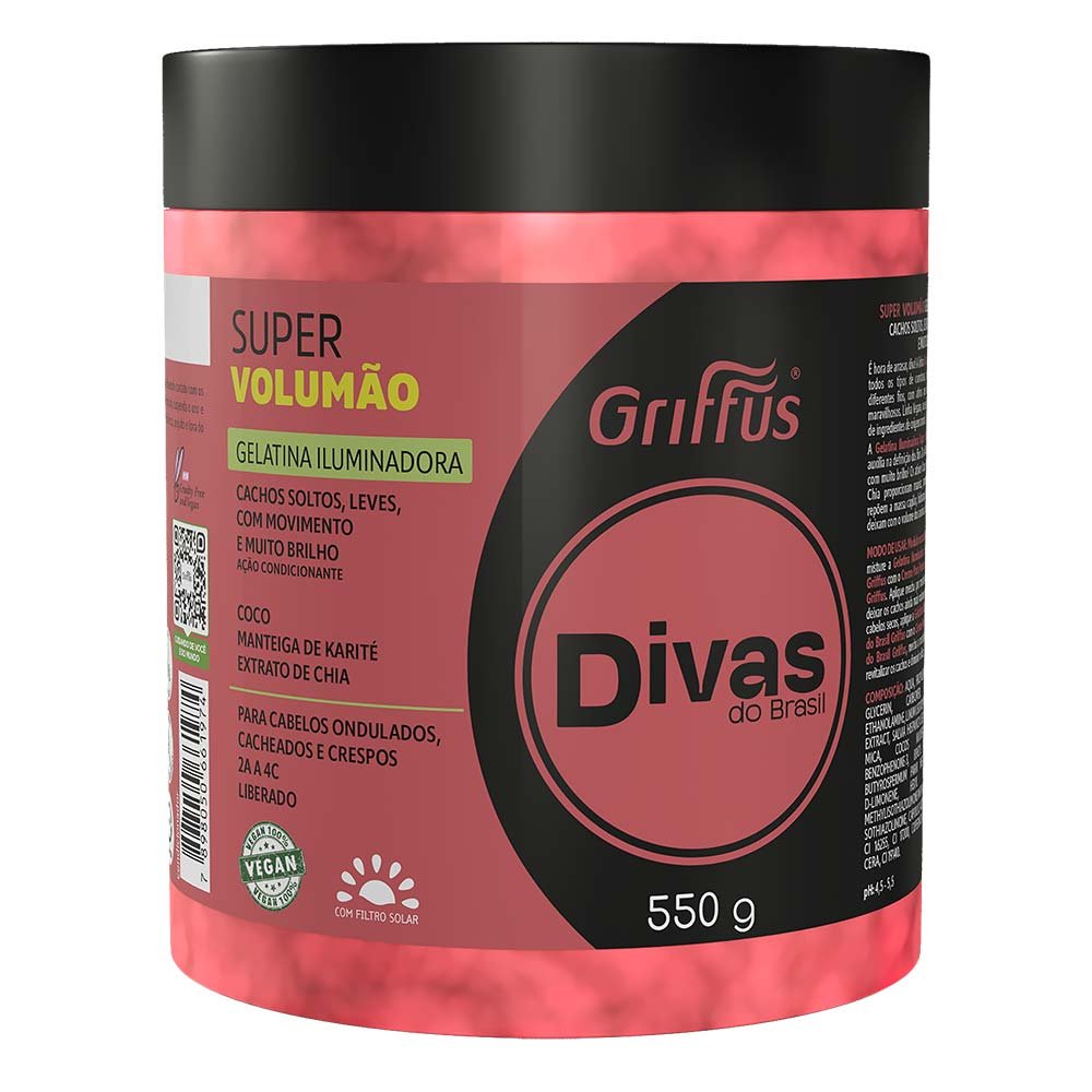 Griffus Divas do Brasil Volumão Gelatina Modelatora 550g
