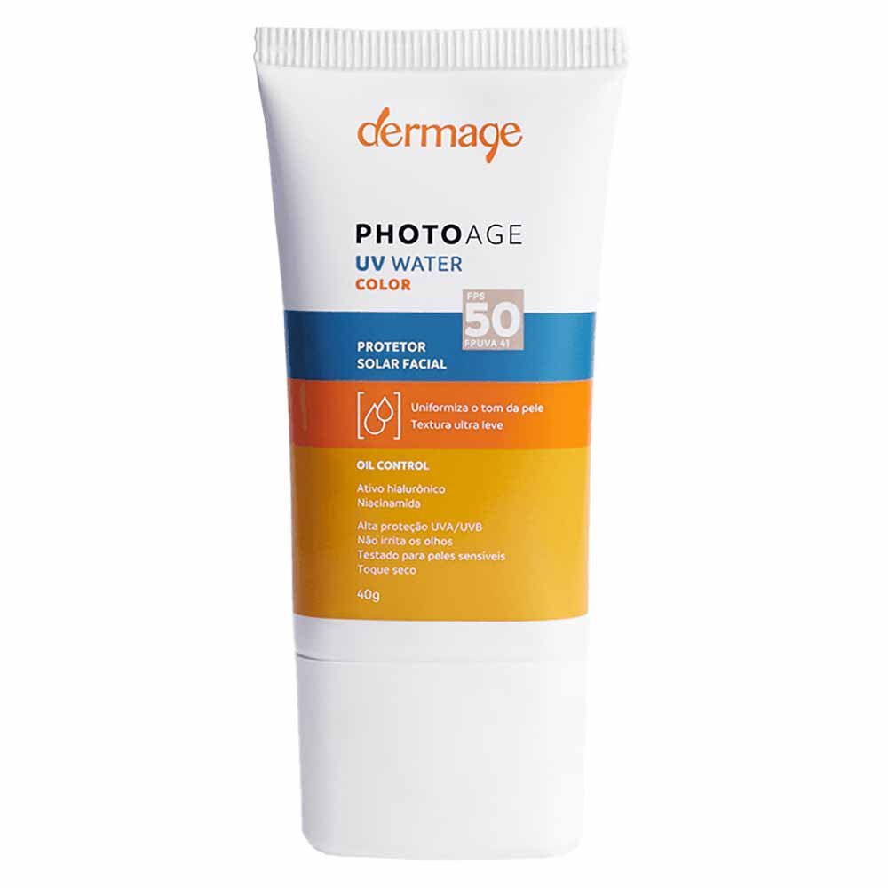Protetor Solar Facial Dermage Photoage UV Water Color FPS50 Médio Intense