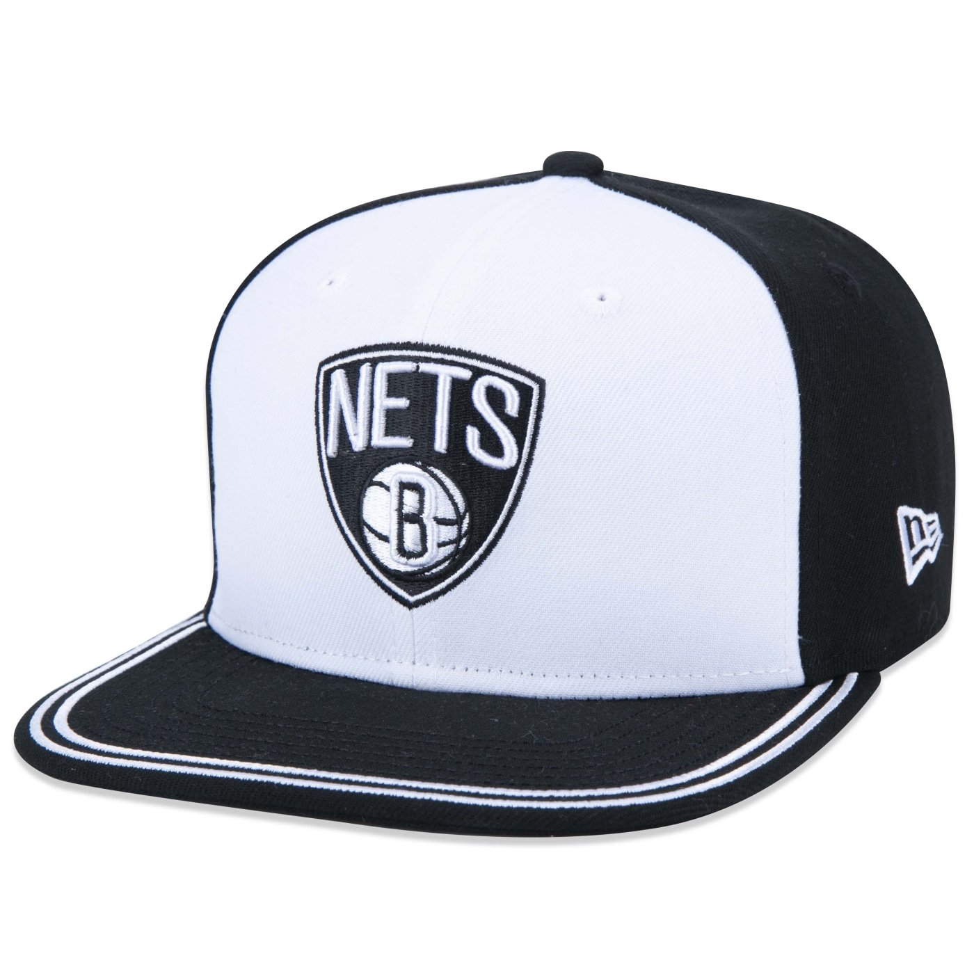 Bone New Era 9FIFTY Original Fit NBA Brooklyn Nets World Aba Reta Branco