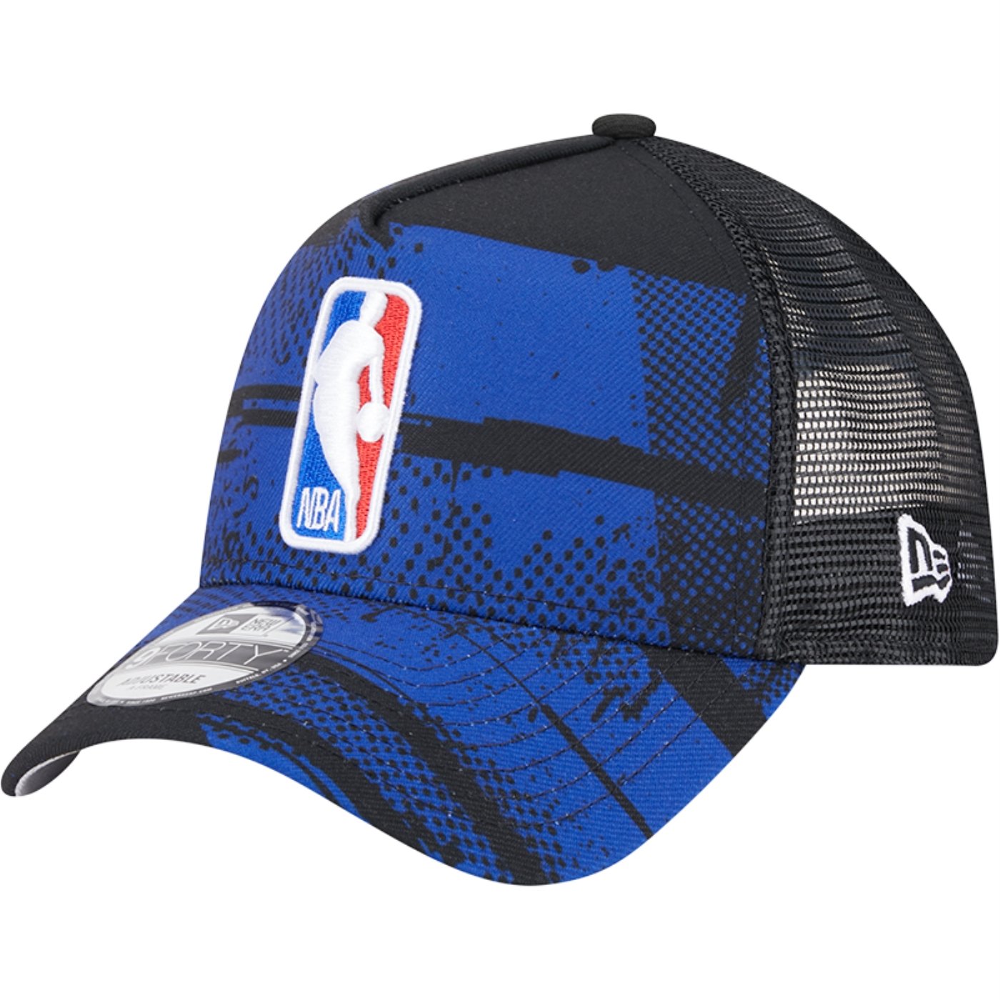 Bone New Era 9FORTY A-Frame Trucker NBA Logo Oficial NBA Tip-Off 2024 Azul