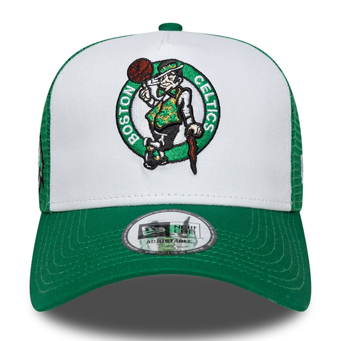 Bone New Era 9FORTY A-Frame Trucker NBA Boston Celtics Side Patch Verde