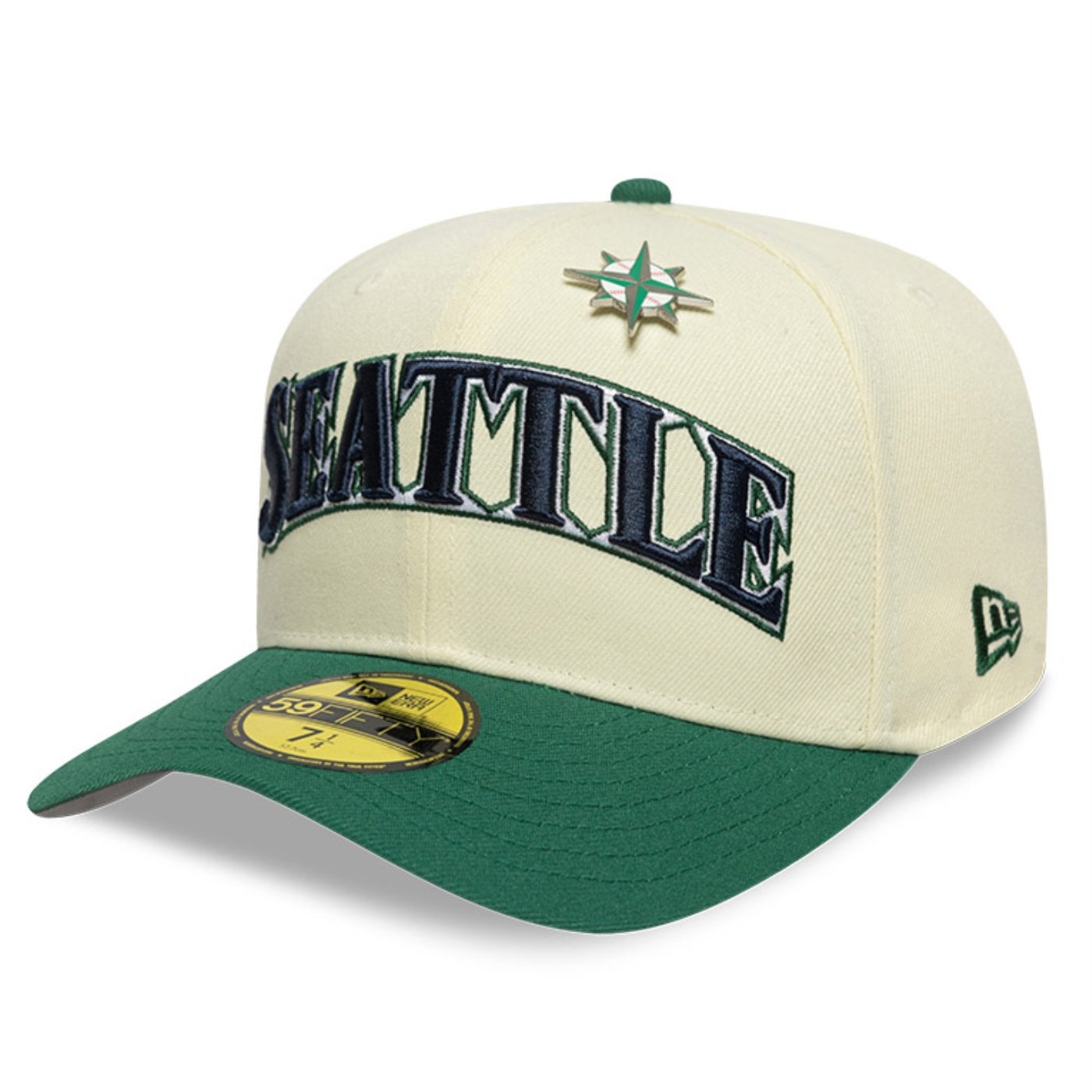 Bone New Era 59FIFTY Seattle Mariners MLB Off White Off White/Verde