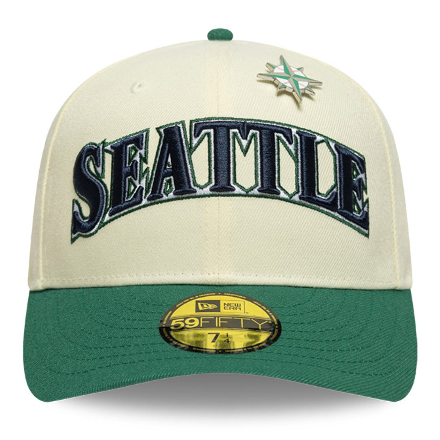 Bone New Era 59FIFTY Seattle Mariners MLB Off White Off White/Verde