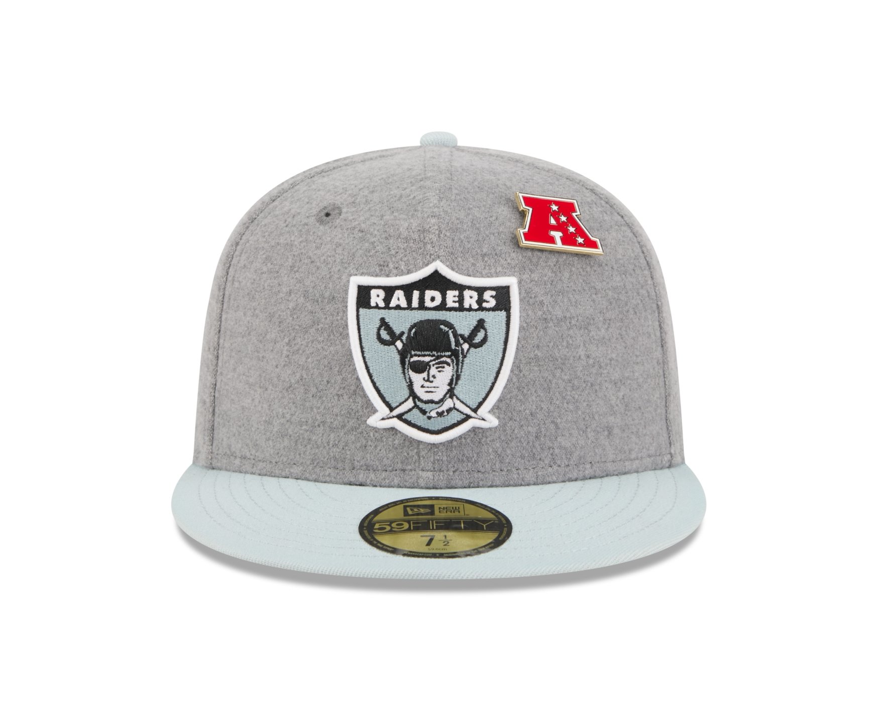 Bone New Era 59FIFTY Oakland Raiders NFL Cinza Cinza
