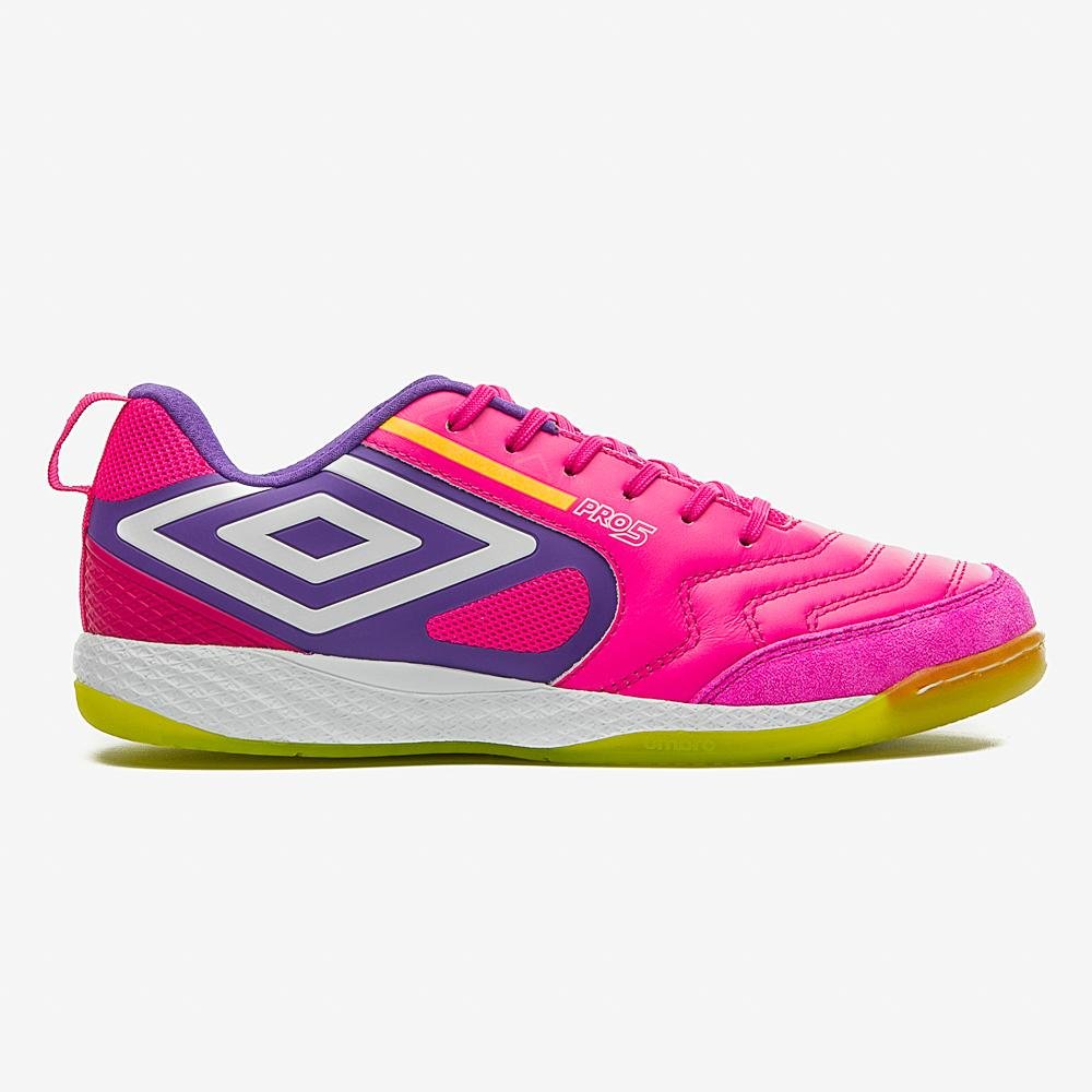 Chuteira Futsal Umbro Pro 5 Bump Rosa