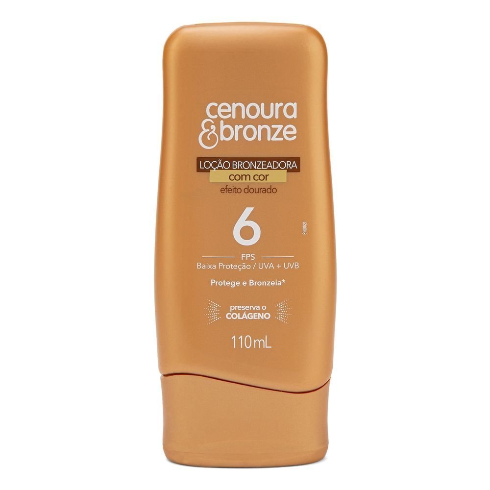 Loção Bronzeadora Cenoura Bronze Fps6 Com Cor 110ml 110ml