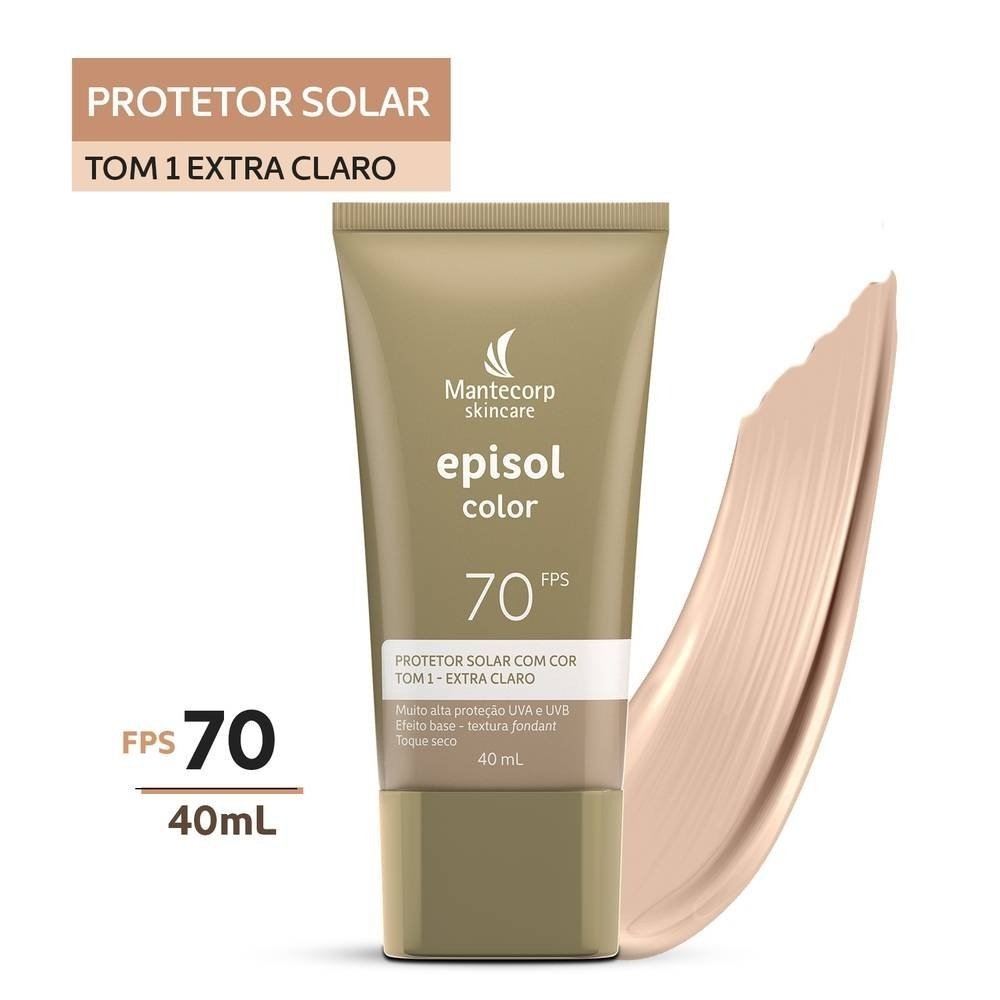 Protetor Solar Episol Color Tom 1 Extra Claro Fps 70 40ml Tom 1 - Extra ...