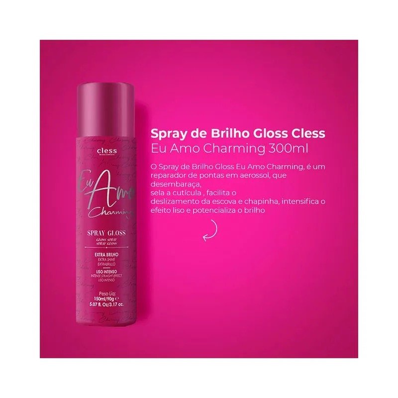 KIT CHARMING 3 FIXADOR GLOSS 300ML CLESS 300ml