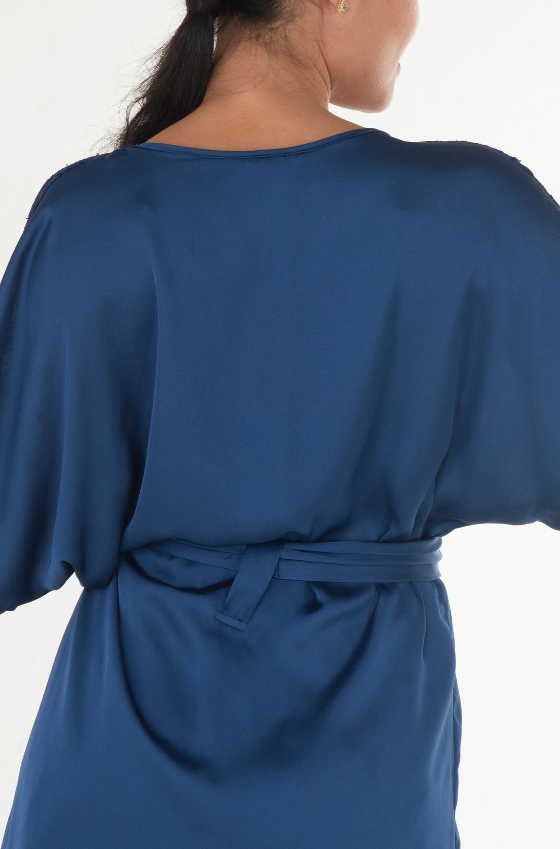 Robe Curto Cetim Montreal Azul