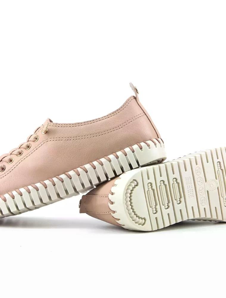 Tênis Feminino Bottero Twister 354324 Couro Taupy Bege