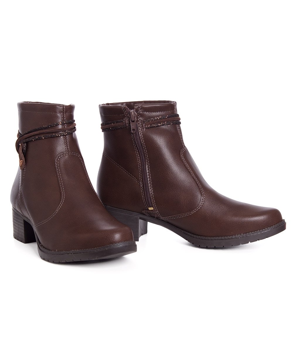 Bota Cano Curto Mississipi Salto Bloco Marrom Marrom