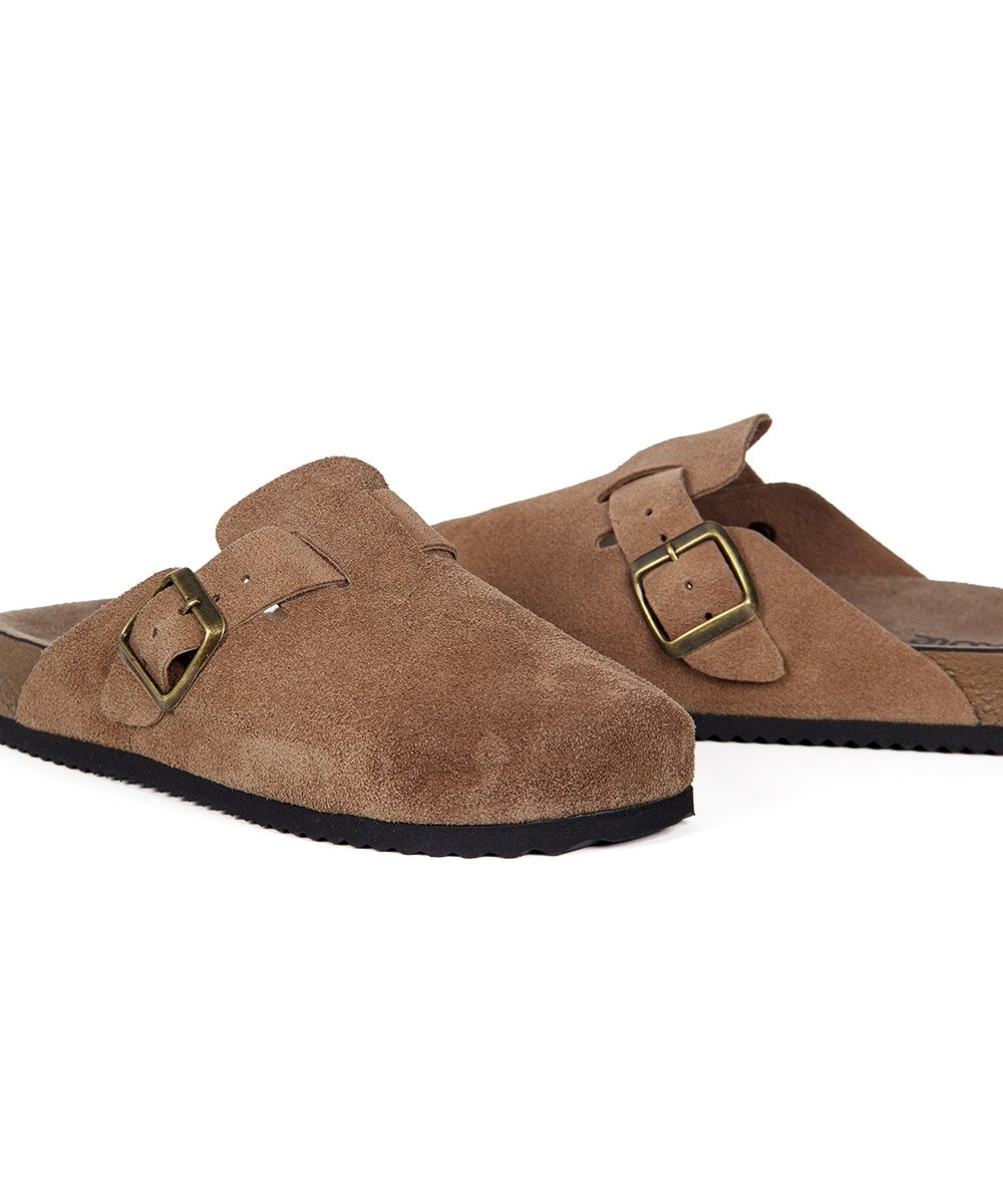 Mule Pixóle Fivela Couro Taupy Marrom